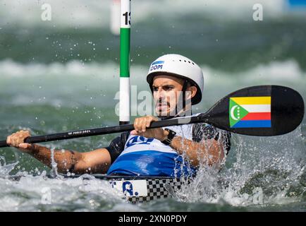 Andy Barat of Comoros competes during Men's Kayak Cross Time Trial of ...