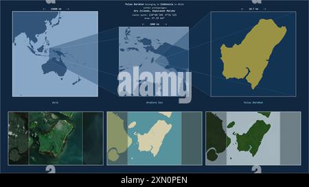 Pulau Barakan in the Arafura Sea, belonging to Indonesia, isolated on a ...