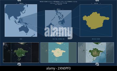 Shape of Basilan Island in the Sulu Sea, belonging to Philippines Stock ...