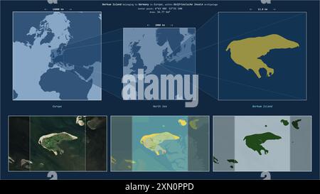 Borkum Island in the North Sea, belonging to Germany, isolated on a ...