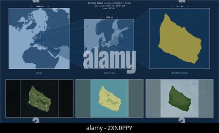 Bornholm Island in the Baltic Sea, belonging to Denmark, isolated on a ...