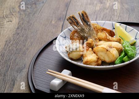 Deep-fried flathead fish ( Magoti no karaage ), Japanese cuisine Stock ...