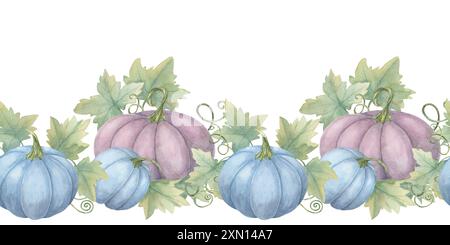 Squash seamless border clipart presents a mix of green, and purple ...