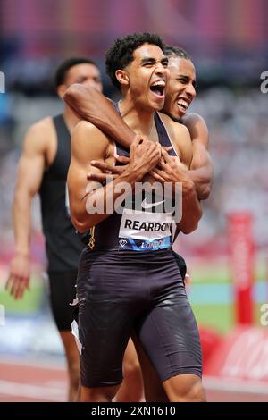 Samuel REARDON (Great Britain), celebrating victory and a personal best ...