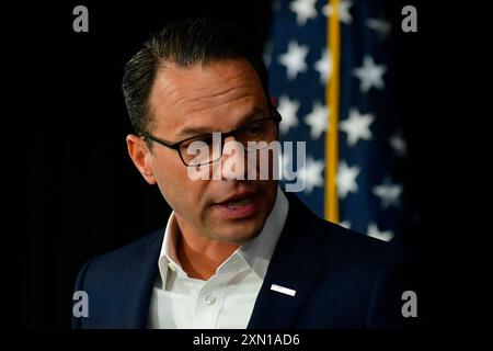 FILE - Governor Josh Shapiro speaks during a news conference regarding ...