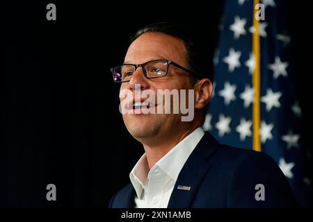 FILE - Governor Josh Shapiro speaks during a news conference regarding ...