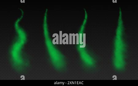 Green smoke trails, airplane condensation trails, toxic contrails ...