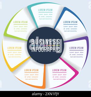 Circular technology infographics with arrow options. Information charts ...