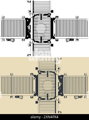 Turntable conveyor. Roller conveyor with a turntable section that ...