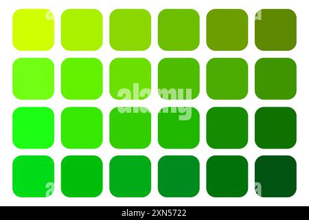 Green Color Shades Swatches Palette with Names Stock Vector Image & Art ...