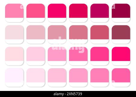 Pink Color Shades Swatches Palette with Names Stock Vector Image & Art ...