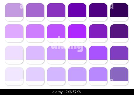 Purple Color Shades Swatches Palette with Names Stock Vector Image ...