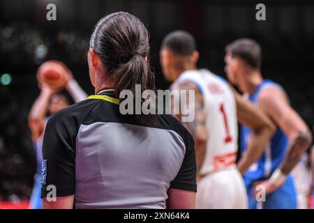 Referee Amy Bonner (USA). FIBA Olympic Qualifying Tournament. Piraeus ...