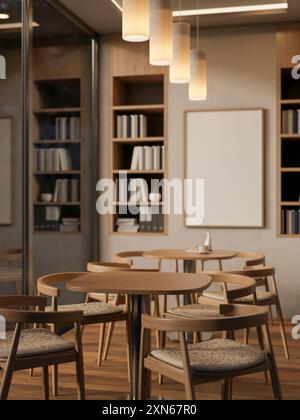 3d render restaurant cafeteria interior Stock Photo - Alamy