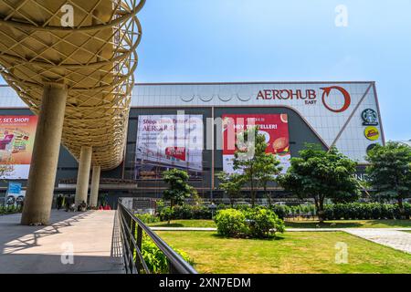 Facade of the Aerohub East mall at Chennai International Airport in ...