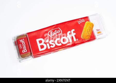 Snack pack of Lotus Biscoff biscuits isolated on white background Stock ...