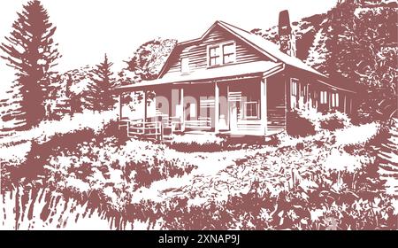 Wallpapers with farm house and ranch property in countryside landscape ...