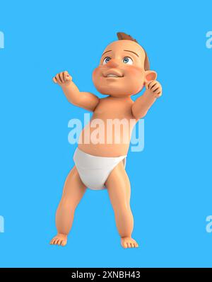 Fun 3D cartoon baby dancing Stock Photo - Alamy