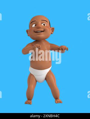 Fun 3D cartoon baby dancing Stock Photo - Alamy