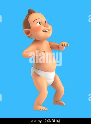 Fun 3D cartoon baby dancing Stock Photo - Alamy