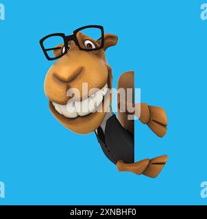 Fun 3D cartoon camel with a sign Stock Photo - Alamy