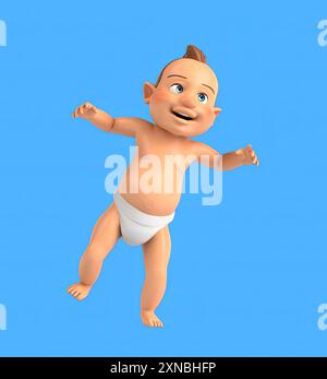 Fun 3D cartoon baby dancing Stock Photo - Alamy
