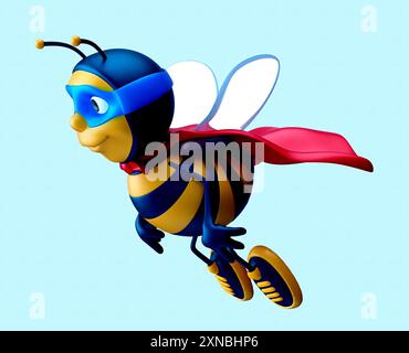 4K cartoon illustration of a fun super Bee Stock Photo - Alamy