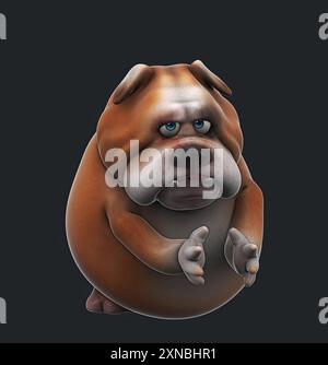 Fun 3D cartoon dog clapping Stock Photo - Alamy