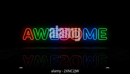 Awesome neon symbol. Extraordinary style light color bulbs. Abstract ...