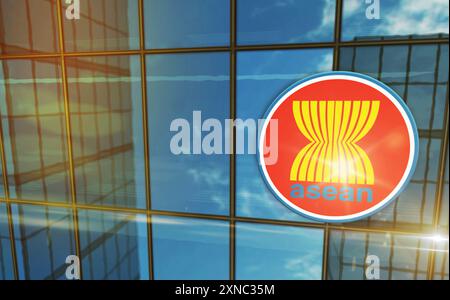 ASEAN glass building concept. Association of Southeast Asian Nations ...