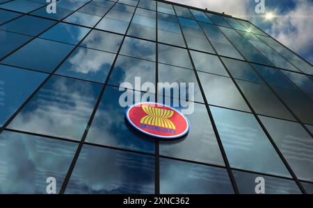 ASEAN glass building concept. Association of Southeast Asian Nations ...