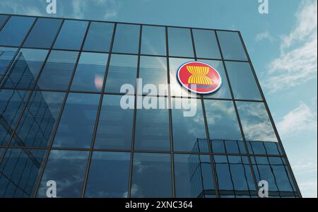 ASEAN glass building concept. Association of Southeast Asian Nations ...