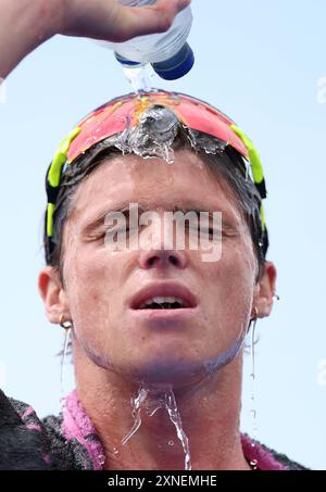Jamie Riddle, of South Africa, at the 2024 World Triathlon Cup ...