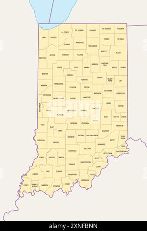 Indiana state political map Stock Photo - Alamy