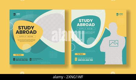 Creative academic social media posts and web banner collections in dark ...