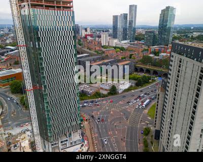 Aerial image of Trinity Islands skyscraper cluster in Manchester UK and ...