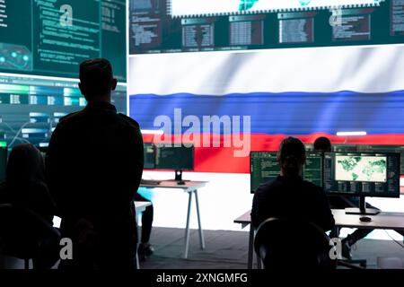 Military hacker from Russian army working in governmental control room ...
