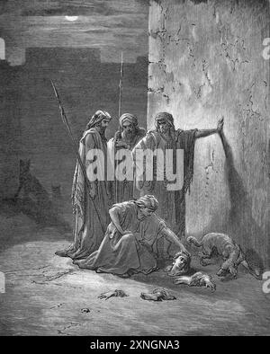 Wood Engraving of the Death of Jezebel (2Kings 9:33) by Gustave Dore ...