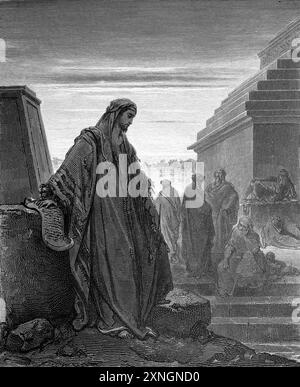 The prophet Daniel in Babylon. Old Testament. Antique bible ...