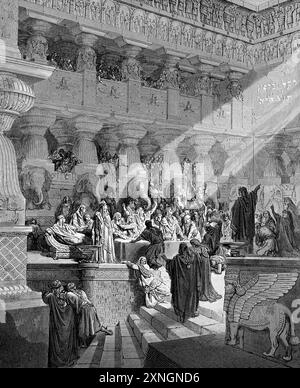 Daniel Interpreting the Writing on the Wall, Old Testament, by Julius ...