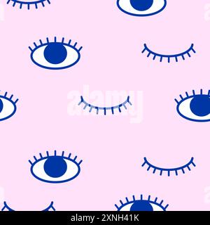 Doodle closed and open eyes, winked eyes Stock Vector Image & Art - Alamy