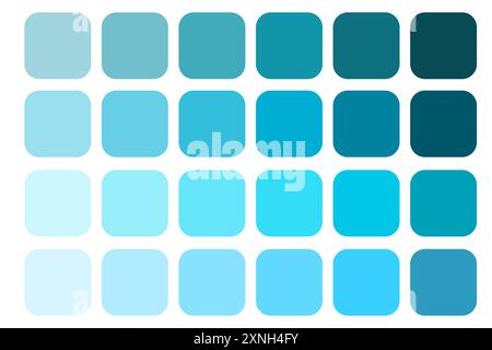 Blue color palette. Various shades of blue. Gradient swatches. Vector ...