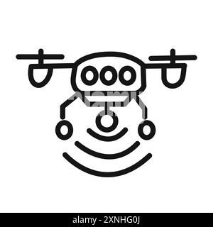 Drone Technology icon linear vector graphics sign or symbol set for web app ui Stock Vector ...