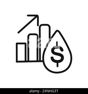 Fuel price increase icon linear vector graphics sign or symbol set for web app ui Stock Vector ...