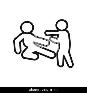 Angry people conflicts icon linear vector graphics sign or symbol set ...