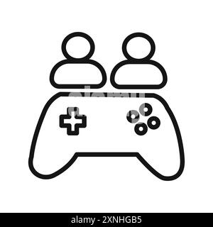 Multi Game player icon linear vector graphics sign or symbol set for ...