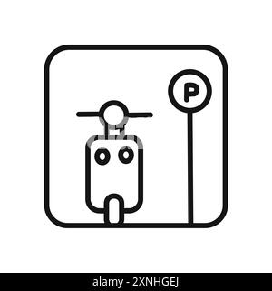 motorbike parking icon linear vector graphics sign or symbol set for web app ui Stock Vector ...