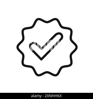 Verified badge icon linear vector graphics sign or symbol set for web app ui Stock Vector Image ...
