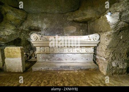 The sarcophagus of Scipio Barbato, belonging to one of the most ...