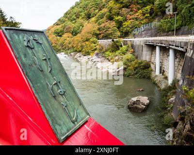 Agematsu, Nagano prefecture, Japan - October 23, 2017: Kiso river at ...